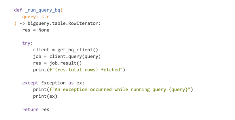 Batching through BigQuery data from Python